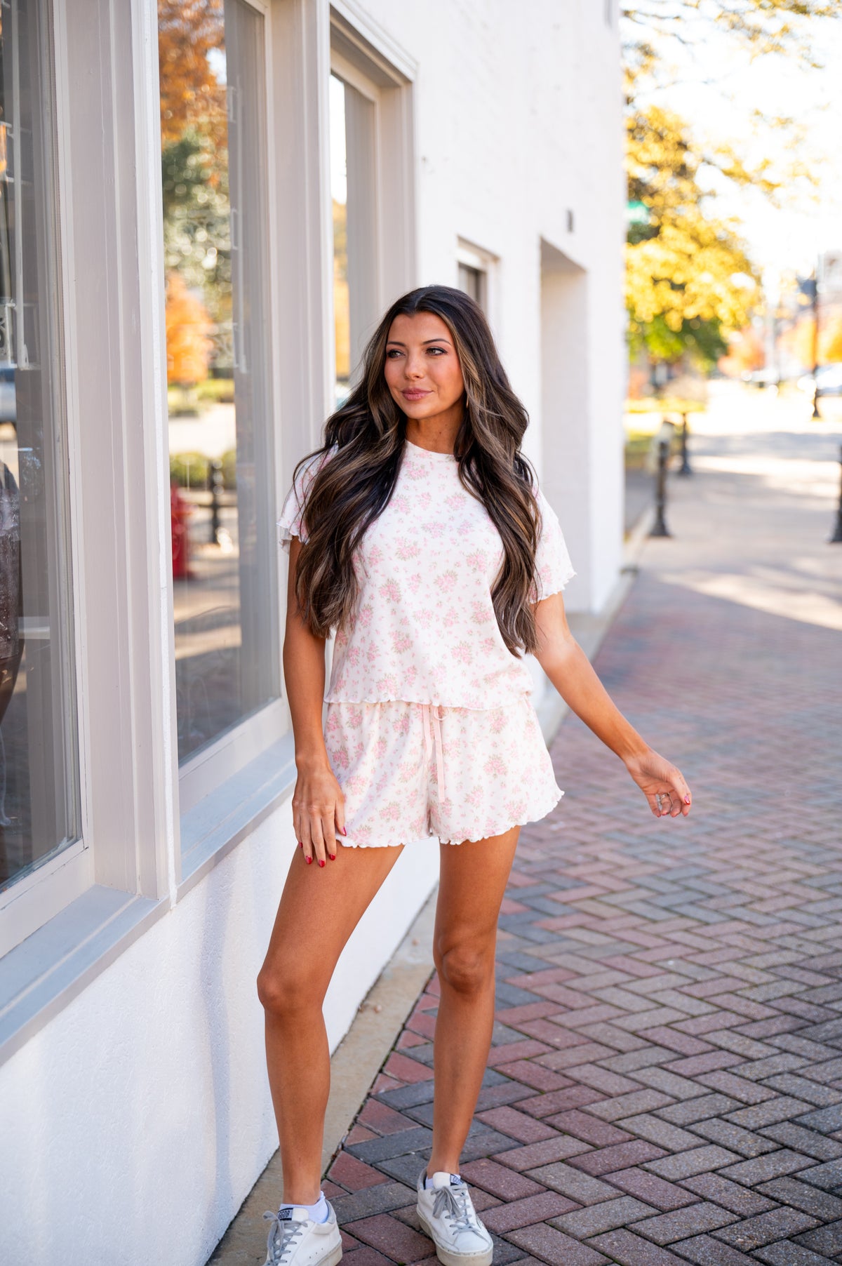Demsey Floral Lounge Set-Ivory/Pink | Inside Out Boutique