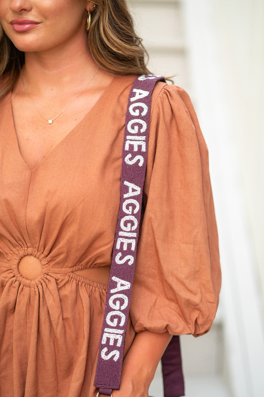 Game Day Beaded Strap-Aggies | Inside Out Boutique
